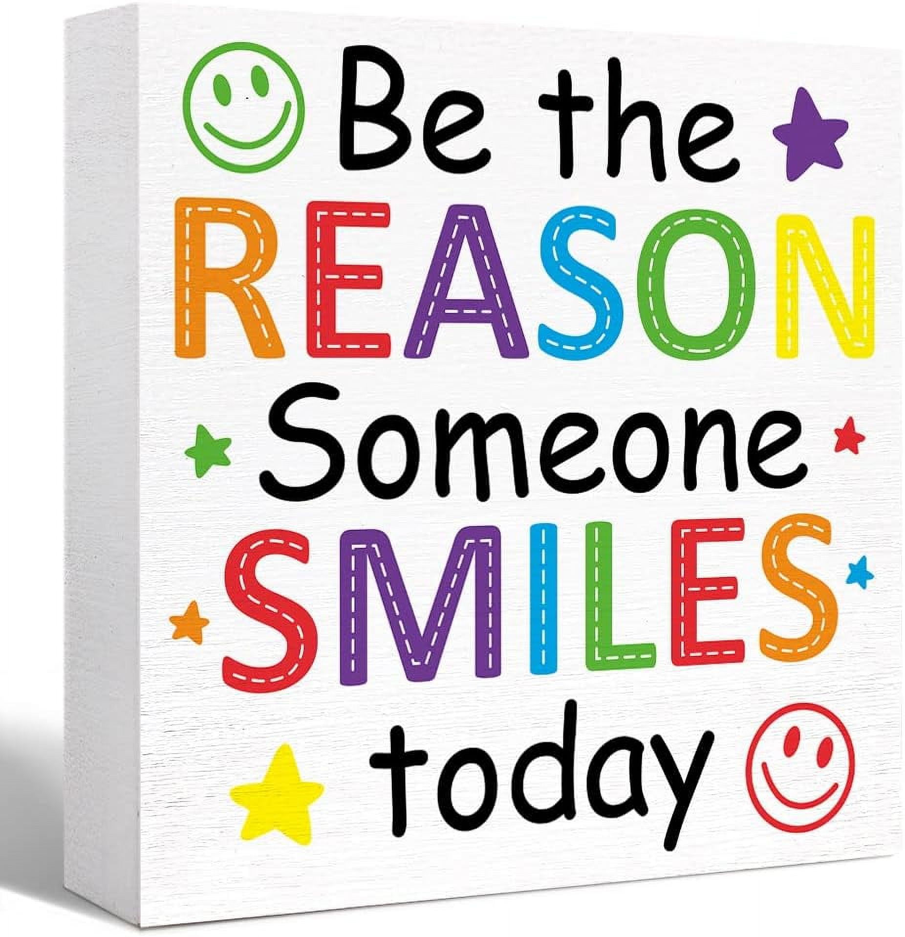 Inspirational Wood Box Sign Be The Reason Someone Smiles Today Wooden ...
