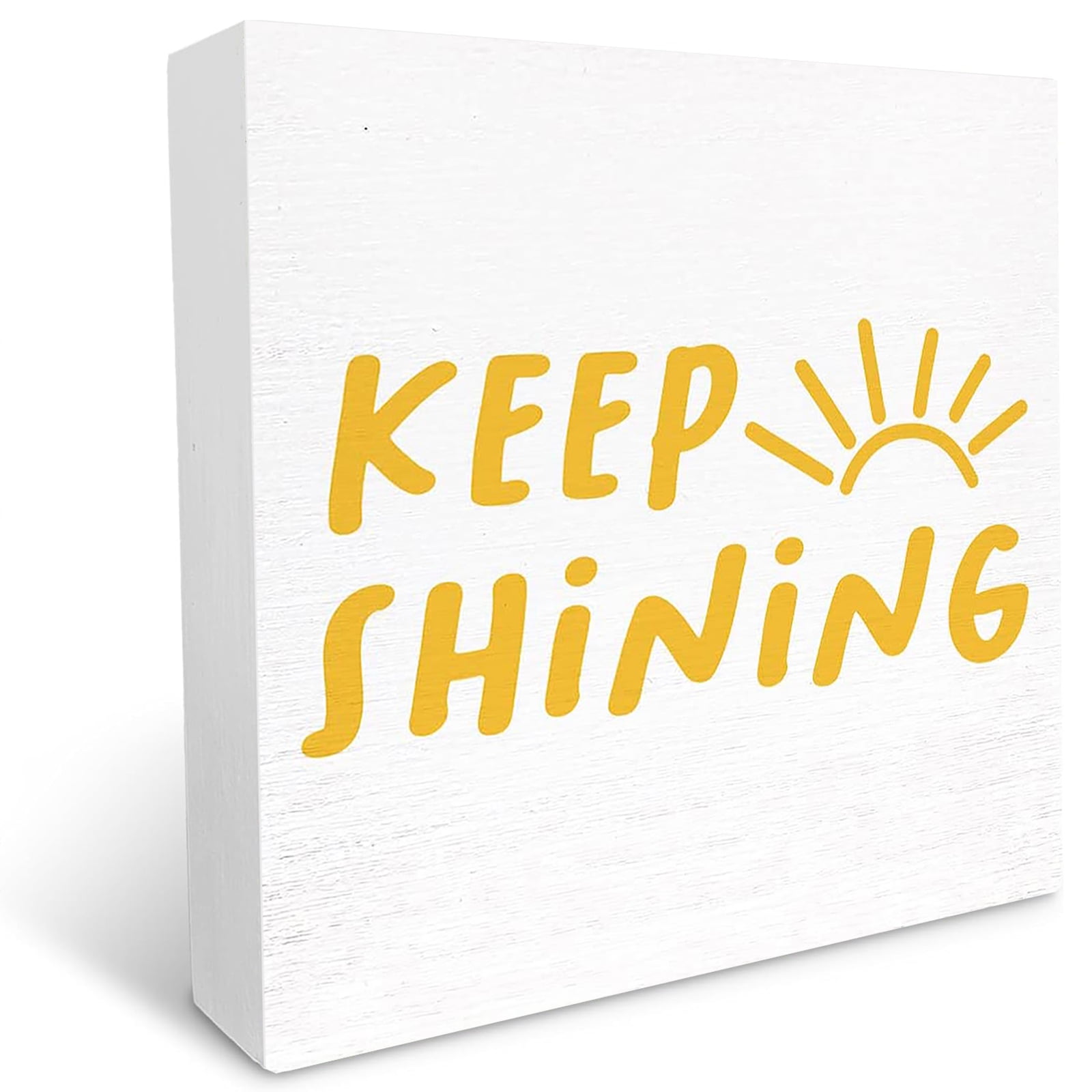 Inspirational Wood Box Sign Keep Shining Sunshine Wooden Block Signs ...