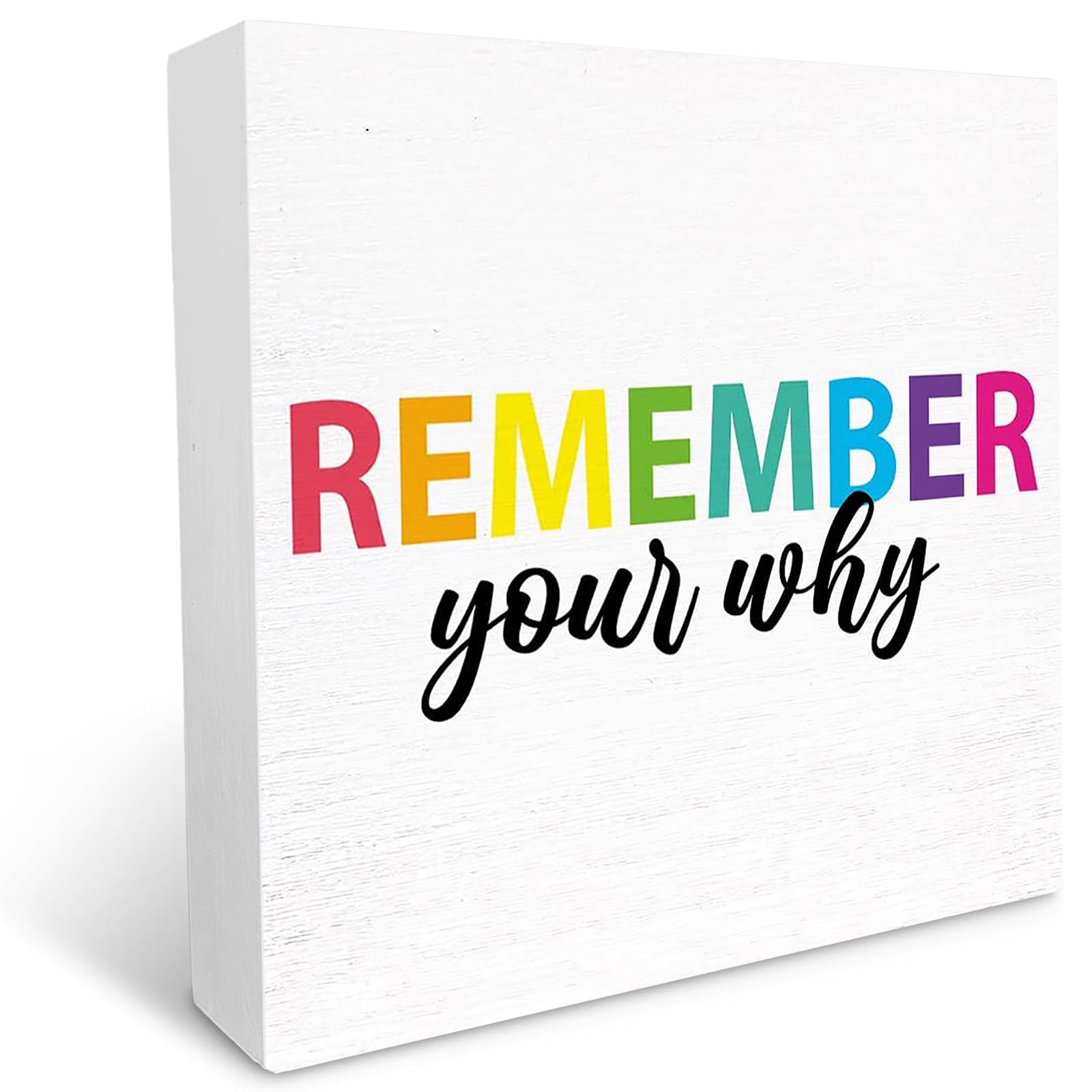 Inspirational Wood Box Sign Remember Your Why Wooden Block Signs ...