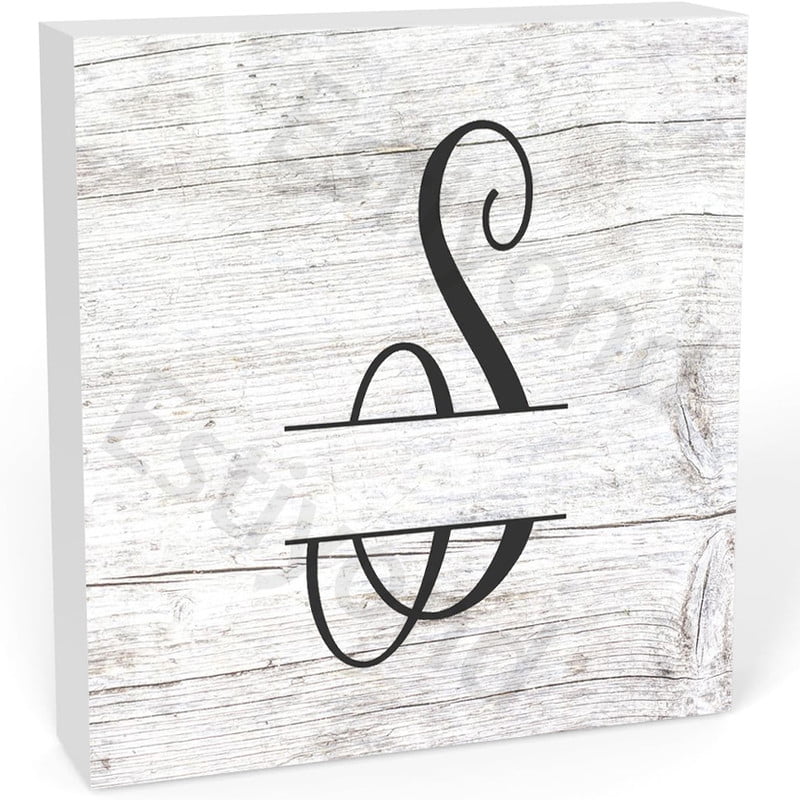Inspirational Wood Box Sign Split Letter S Wooden Block Signs Desk ...