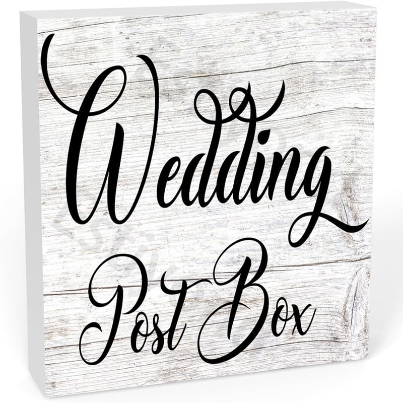 Inspirational Wood Box Sign Wedding Post Box Wooden Block Signs Desk ...