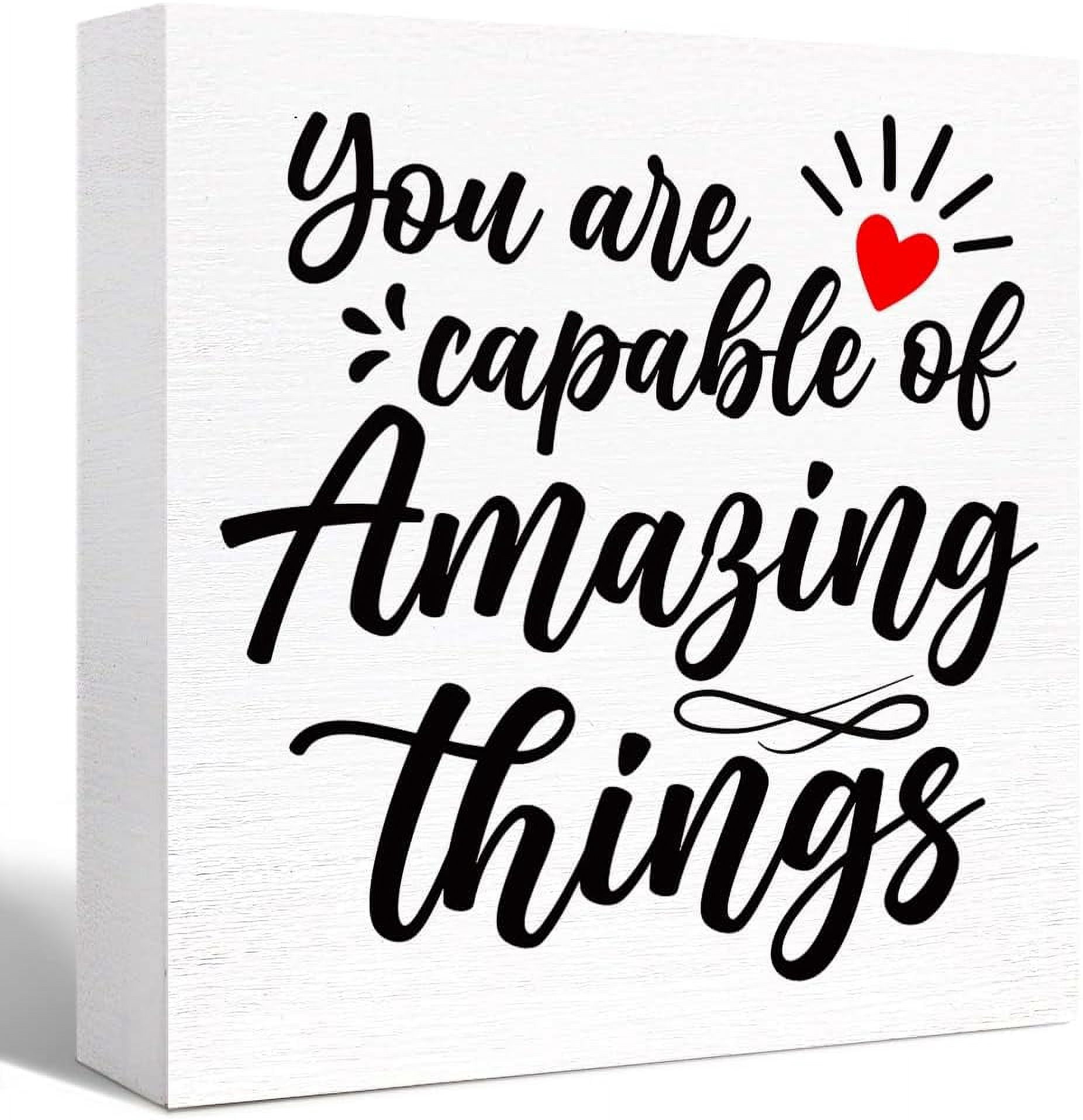 Inspirational Wood Box Sign You Are Capable Of Amazing Things Wooden ...