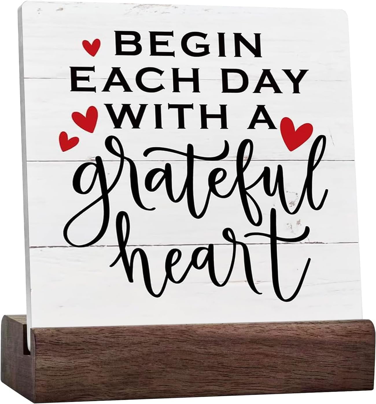 Inspirational Wood Signs, Ceramic Table Sign Desk Decor, Positive ...