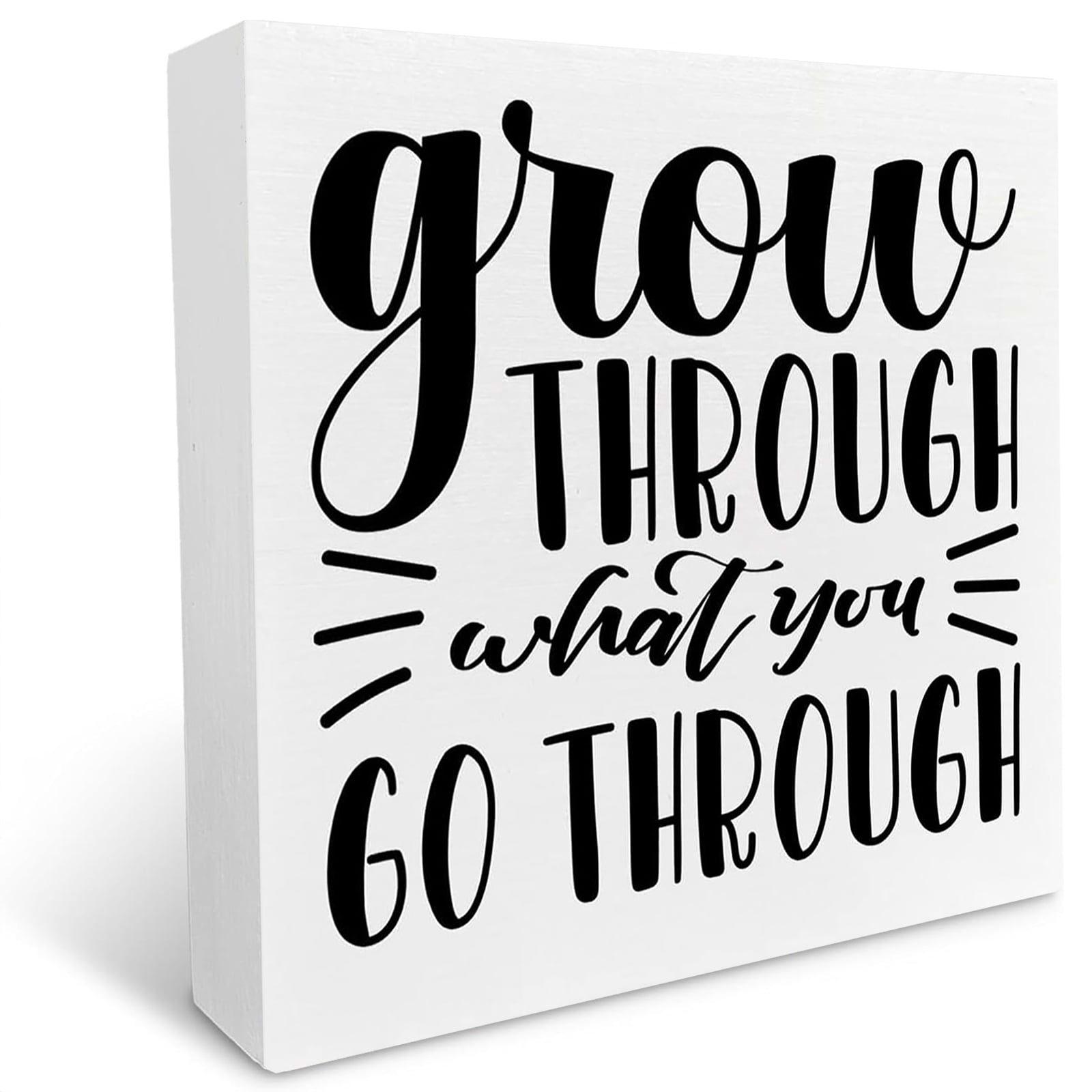 Inspirational Wooden Box Sign, Grow Through What You Go Through ...