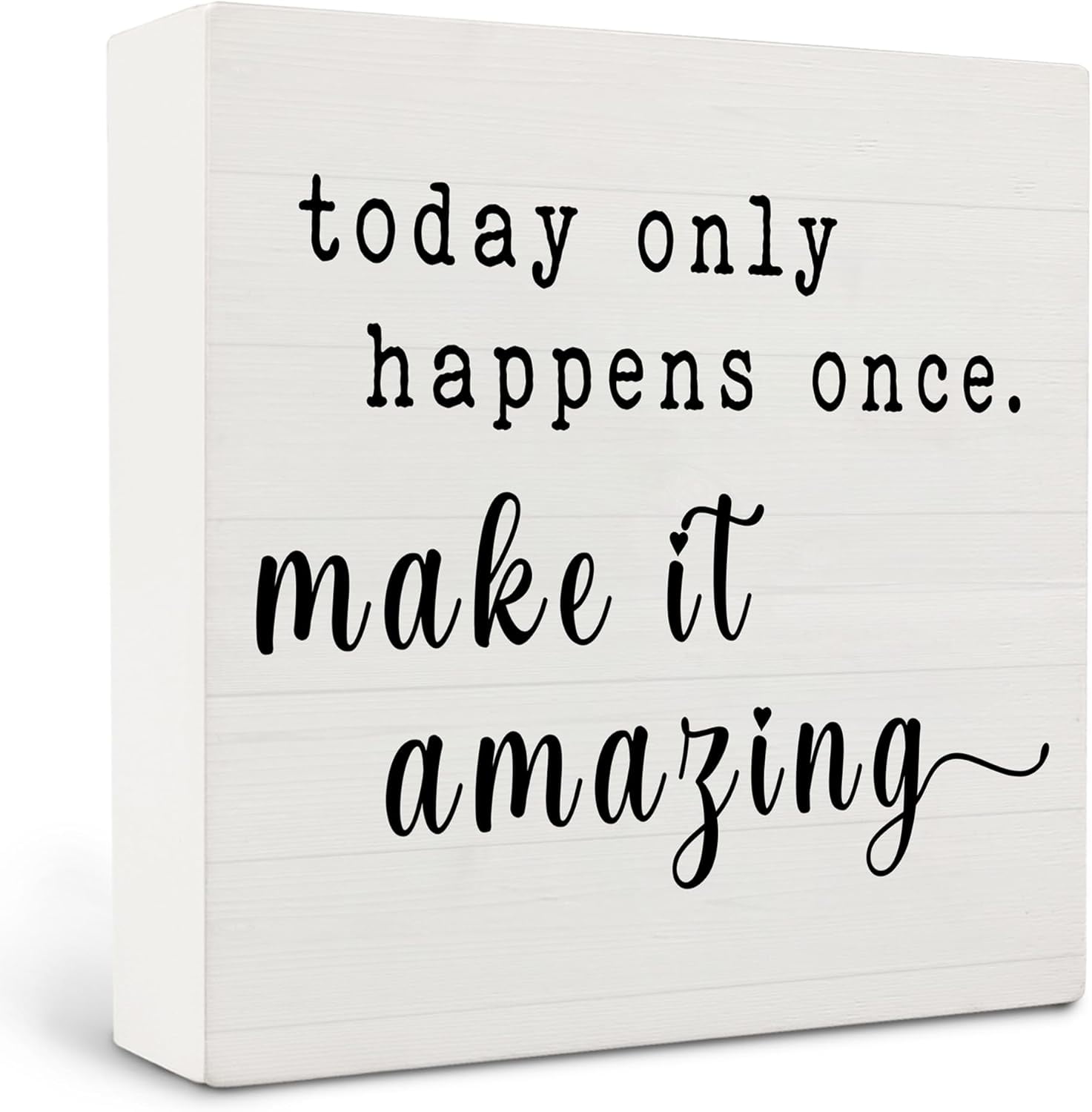 Inspirational Wooden Box Sign, Motivational Desk Decor, Rustic ...