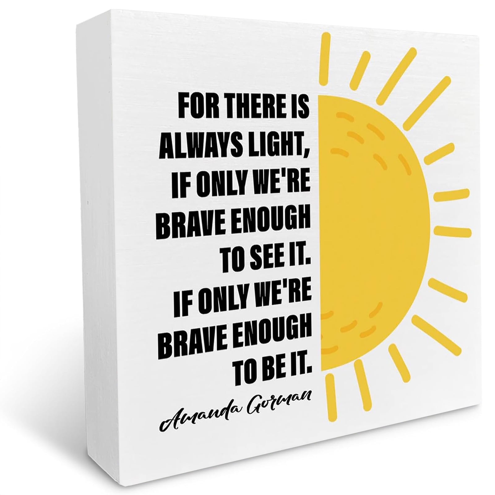 Inspirational Wooden Box Sign, for There is Always Light, Motivational ...