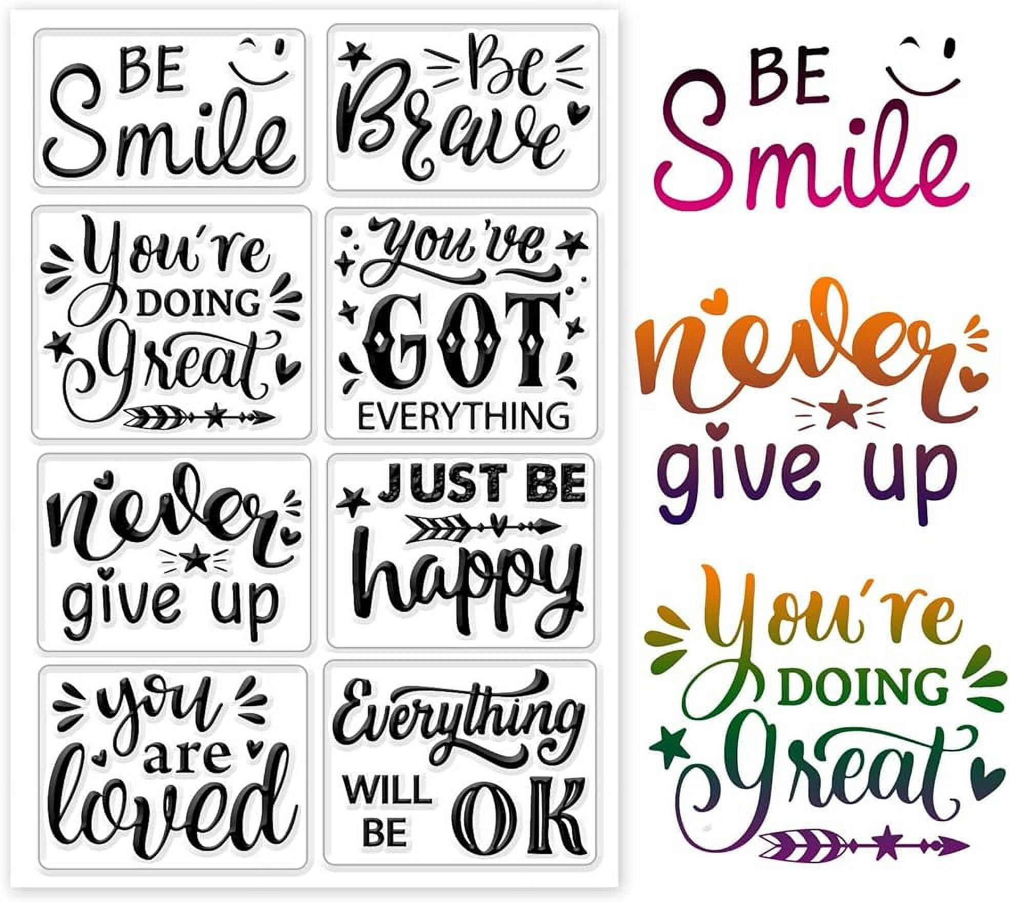 Inspirational Word Clear Stamp Emotional Expression Text Silicone Clear ...