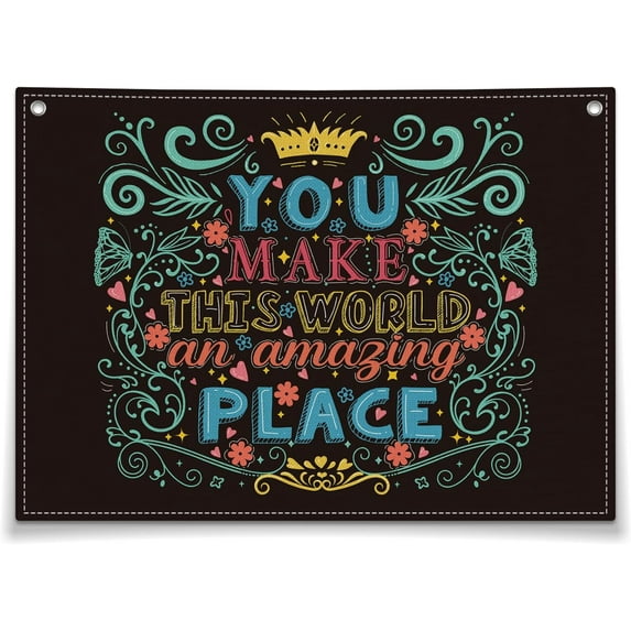 Inspirational Words Linen Wall Hanging Banner Flag ‒ Motivational Quote ...