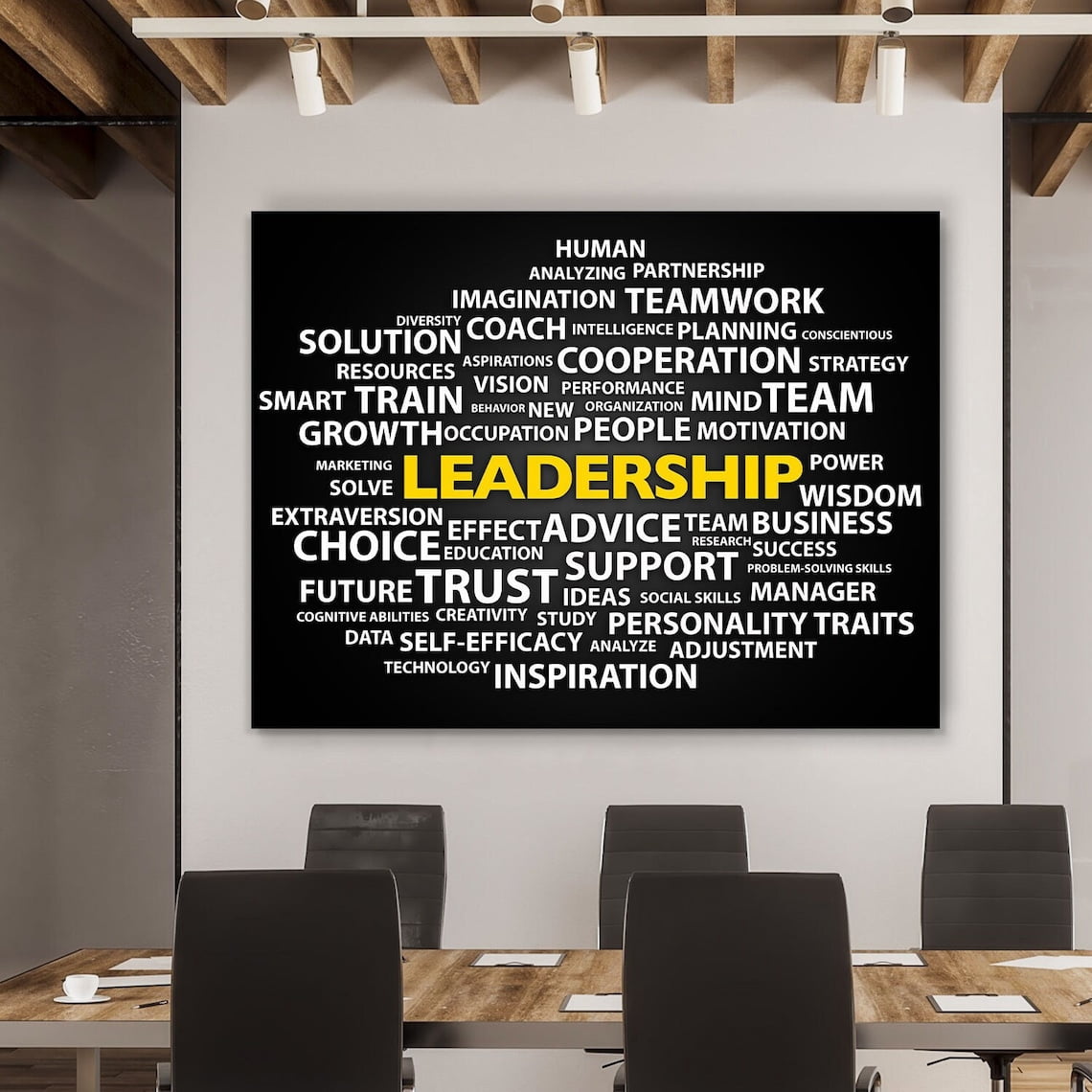 Inspirational Words Poster Wall Art - Leadership Vision Word Cloud Wall ...