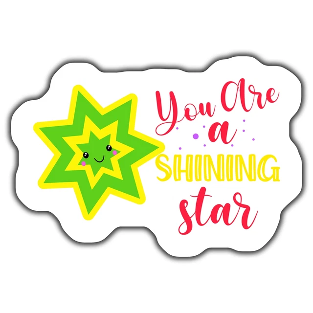 Inspirational You Are A Shining Star Sticker, Cute Motivational Decal ...
