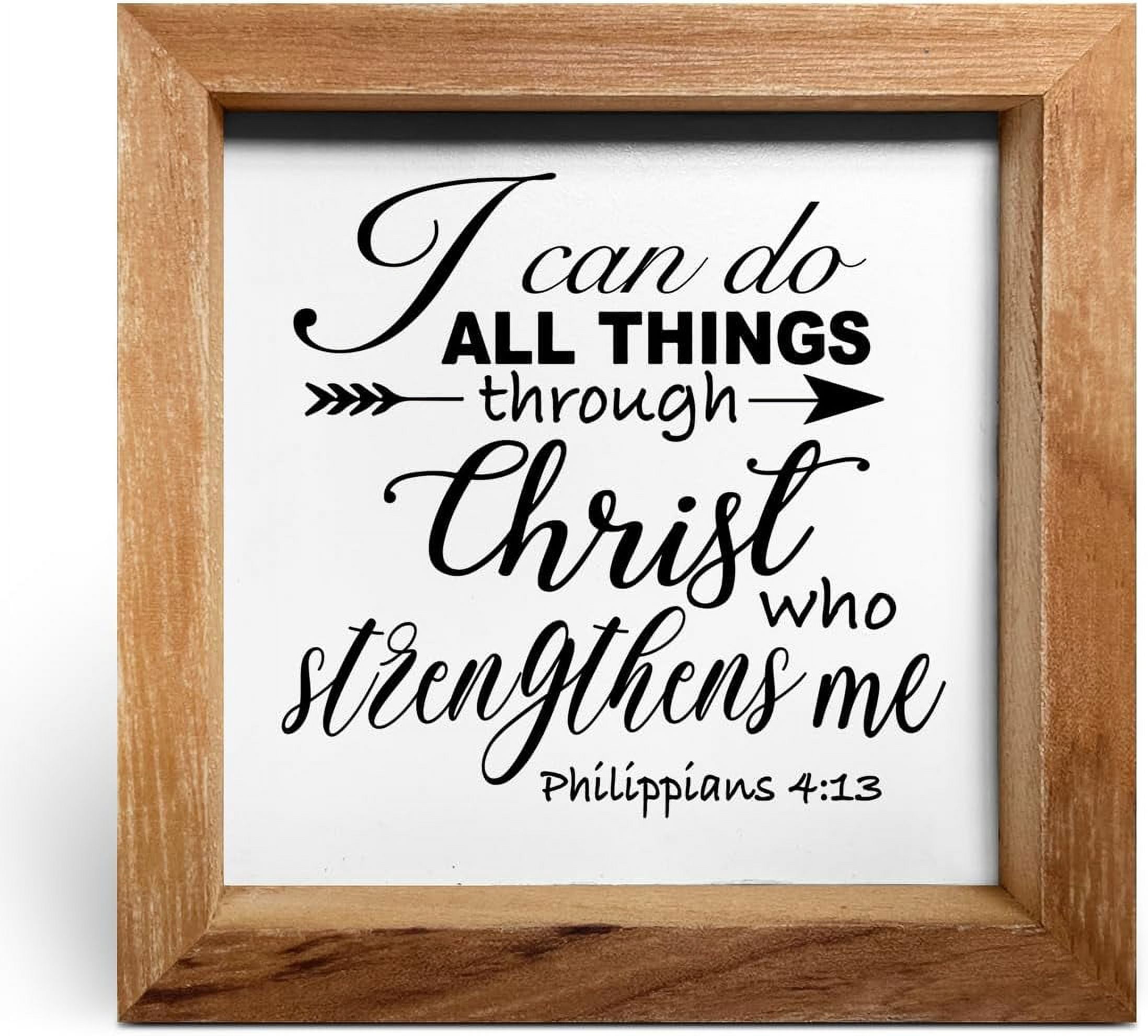 Inspirational Quotes Christian Rustic Wooden Framed Sign Encouraging ...
