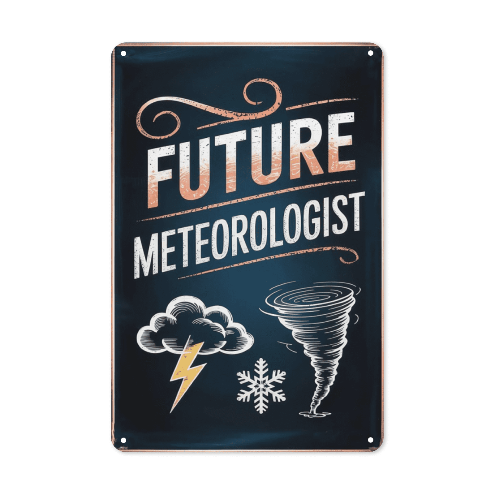 Inspirational quote wall decor featuring Future Meteorologist Metal Tin ...