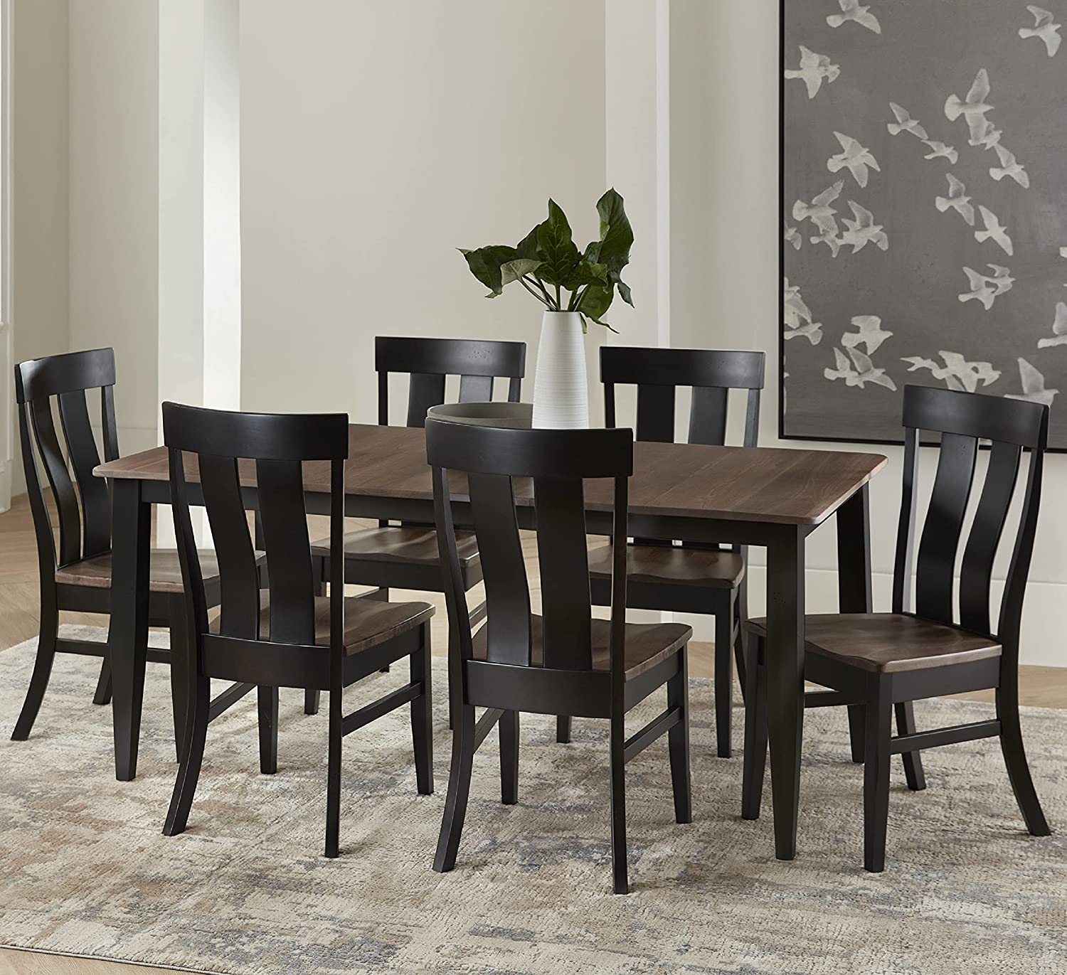 Inspirations 7 Piece Solid Maple Wood Dining Room Set | Full Kitchen ...