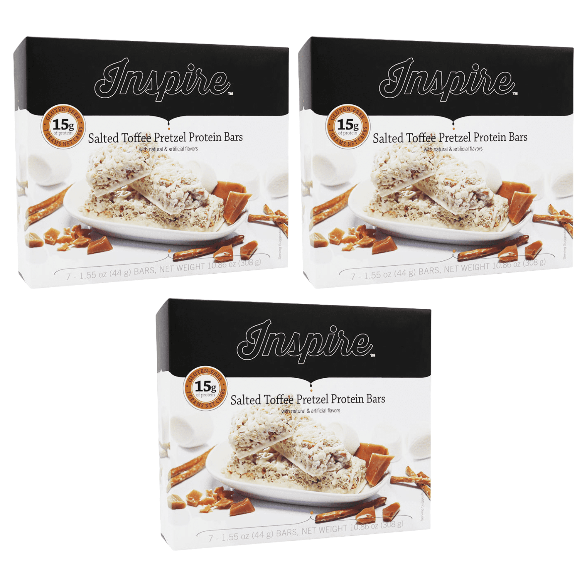 Inspire 15g Protein & Fiber Bars by Bariatric Eating - Salted Toffee ...