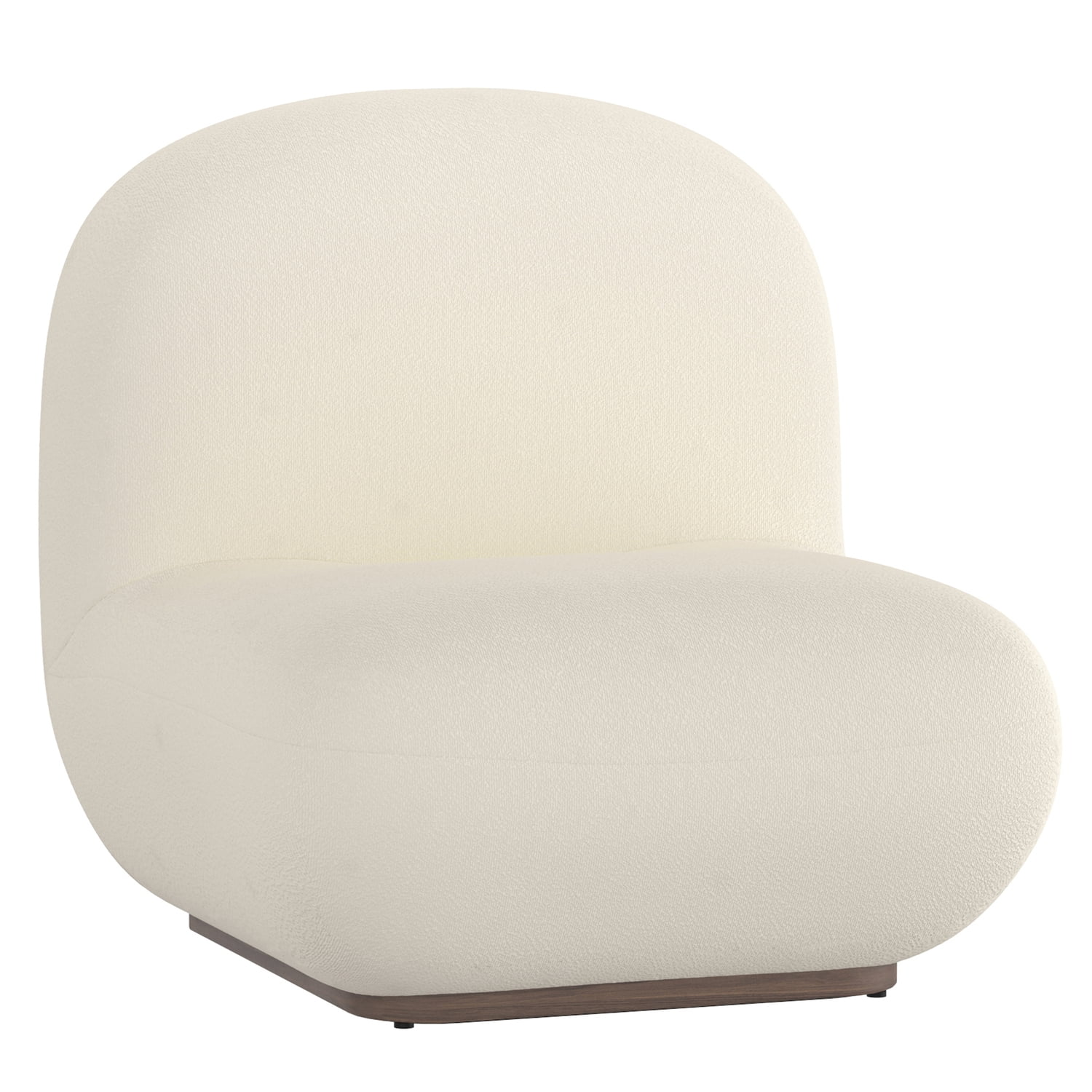 Inspire Contemporary Boucle Fabric Accent Chair Ivory - Walmart.com