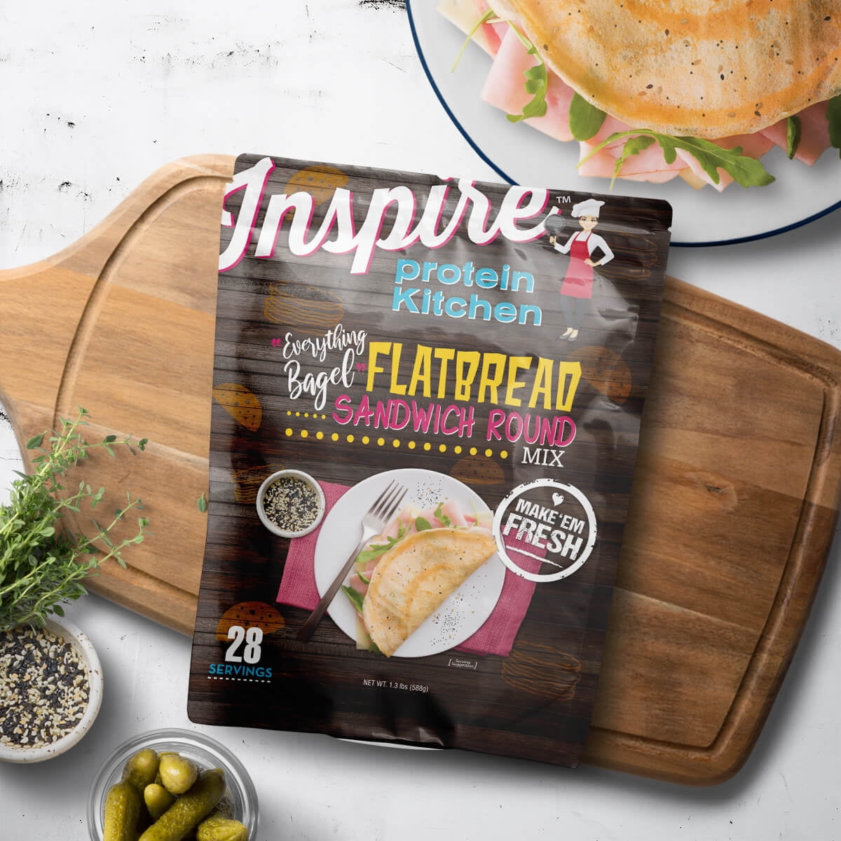 Inspire 'Everything Bagel' Flatbreads by Bariatric Eating - Walmart.com