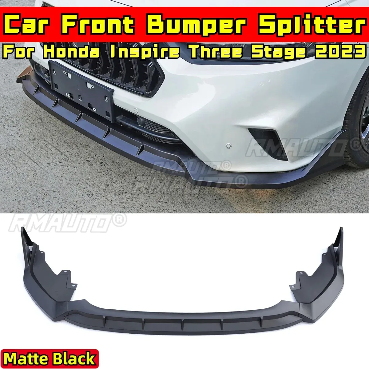 Inspire Front Bumper Diffuser Matte Black Sport Style Front Bumper Lip ...