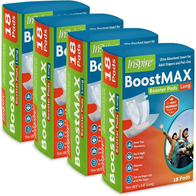 Inspire Incontinence Booster Pads, Super Absorbent Extra Long, Odor ...