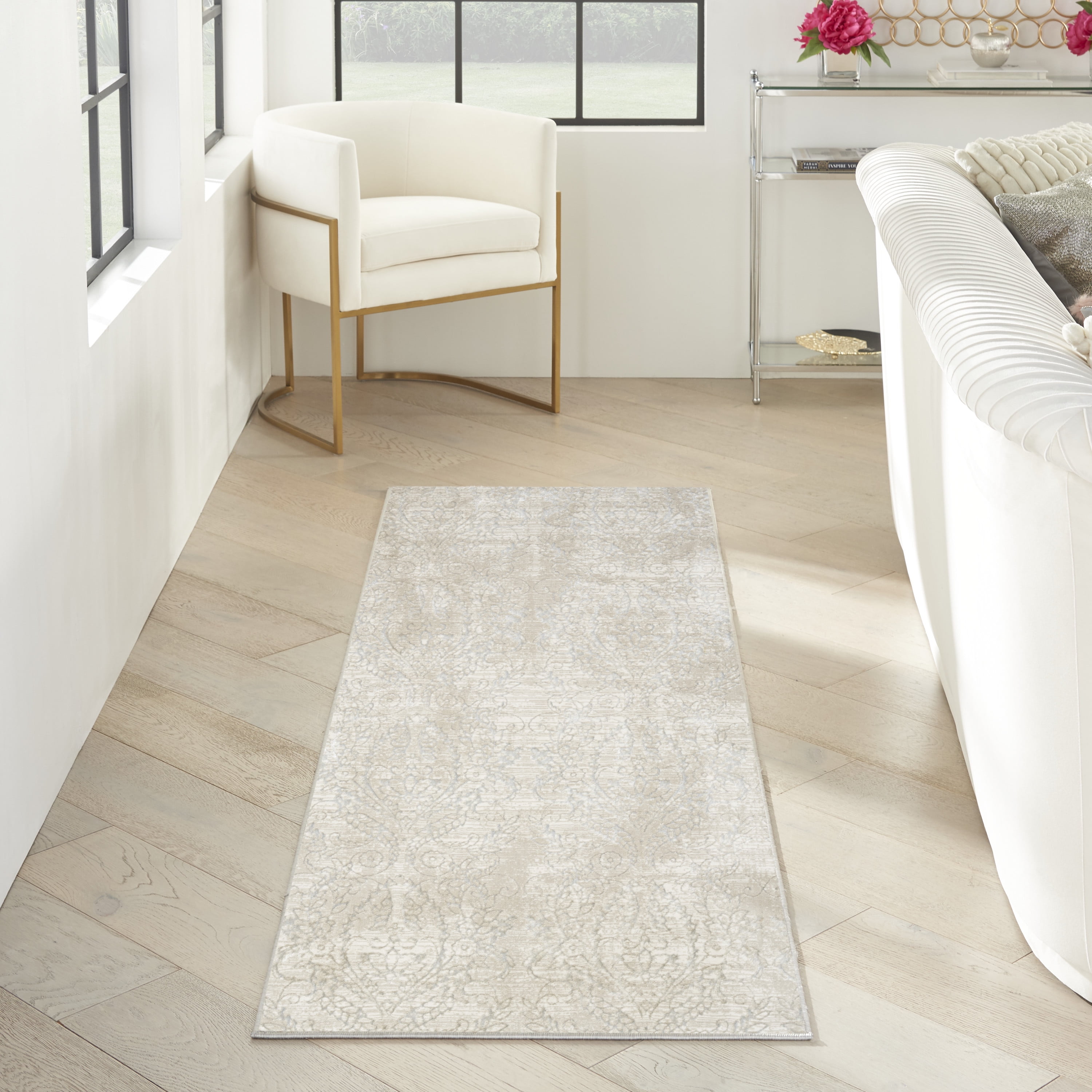 Inspire Me! Home Décor Iliana Modern Beige Grey 2'3" x 7'6" Area Rug ...