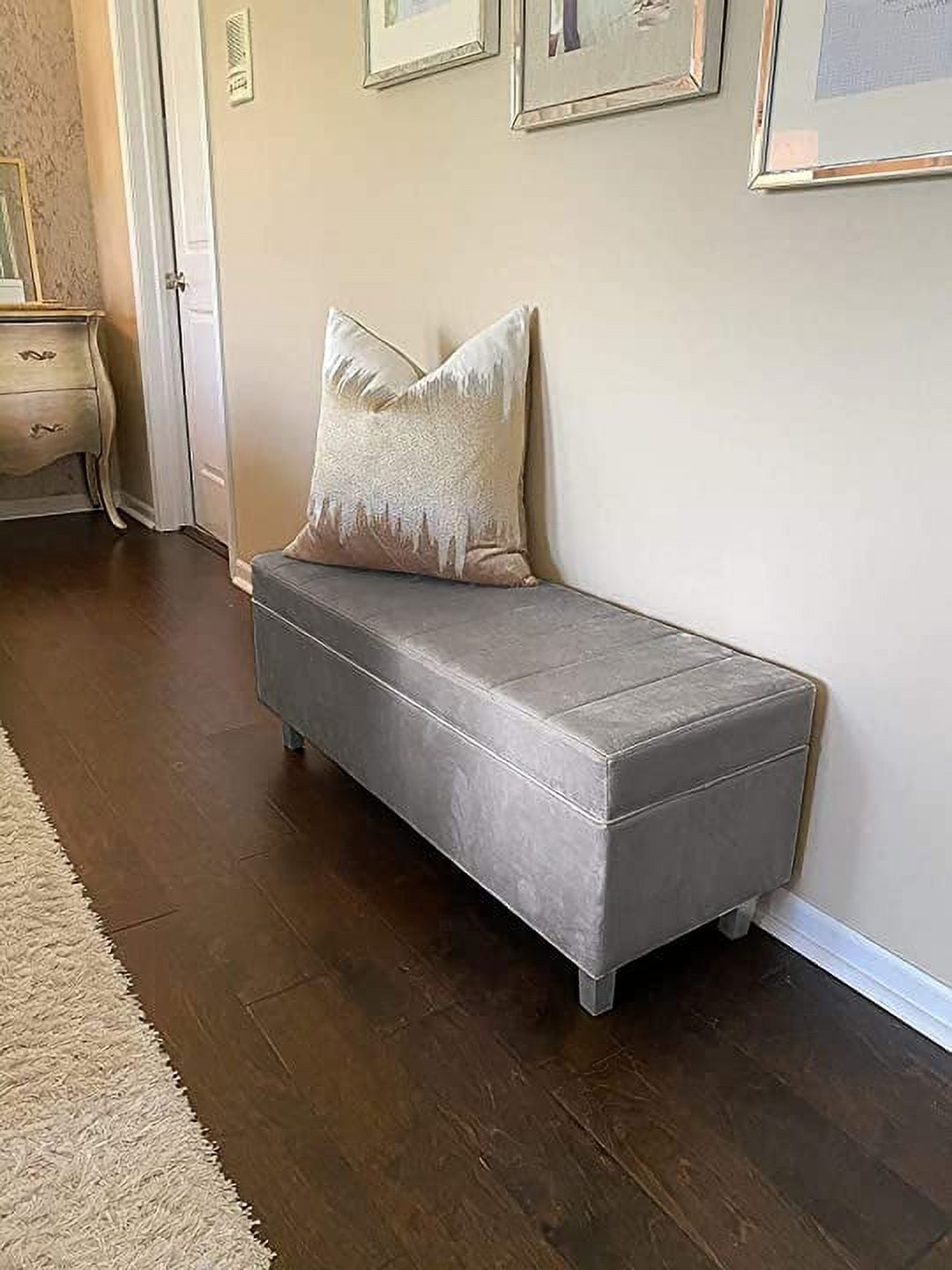 Inspire Me! Home Decor Victoria Hinged Storage Bench, Pewter Grey ...