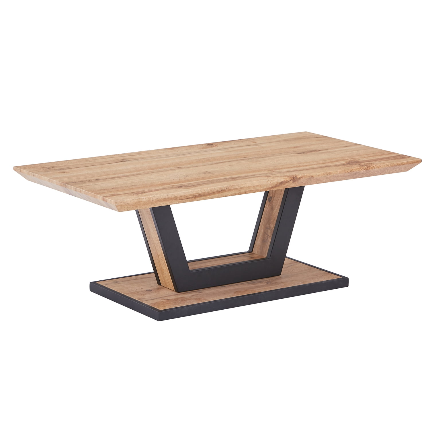 Inspire Modern MDF Metal Rectangular Coffee Table Natural Black ...