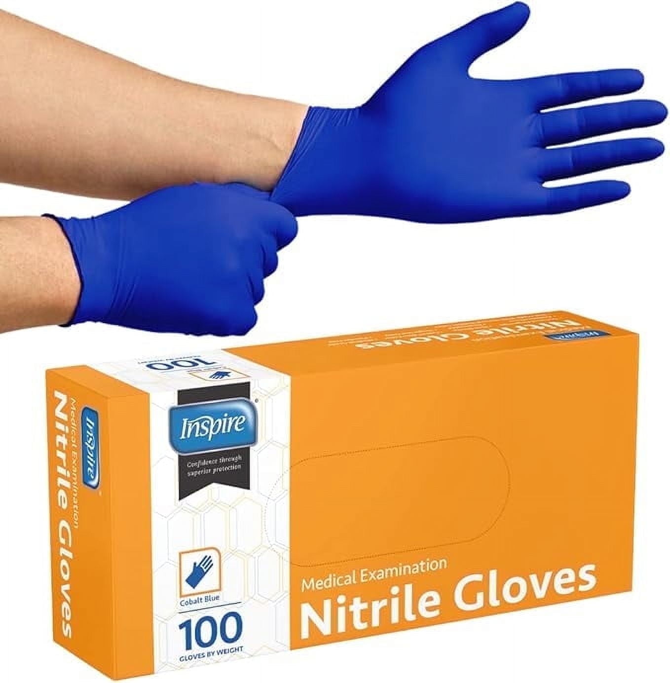 INSPIRE Disposable Nitrile Exam Grade Gloves, Stretch, Medical Grade ...
