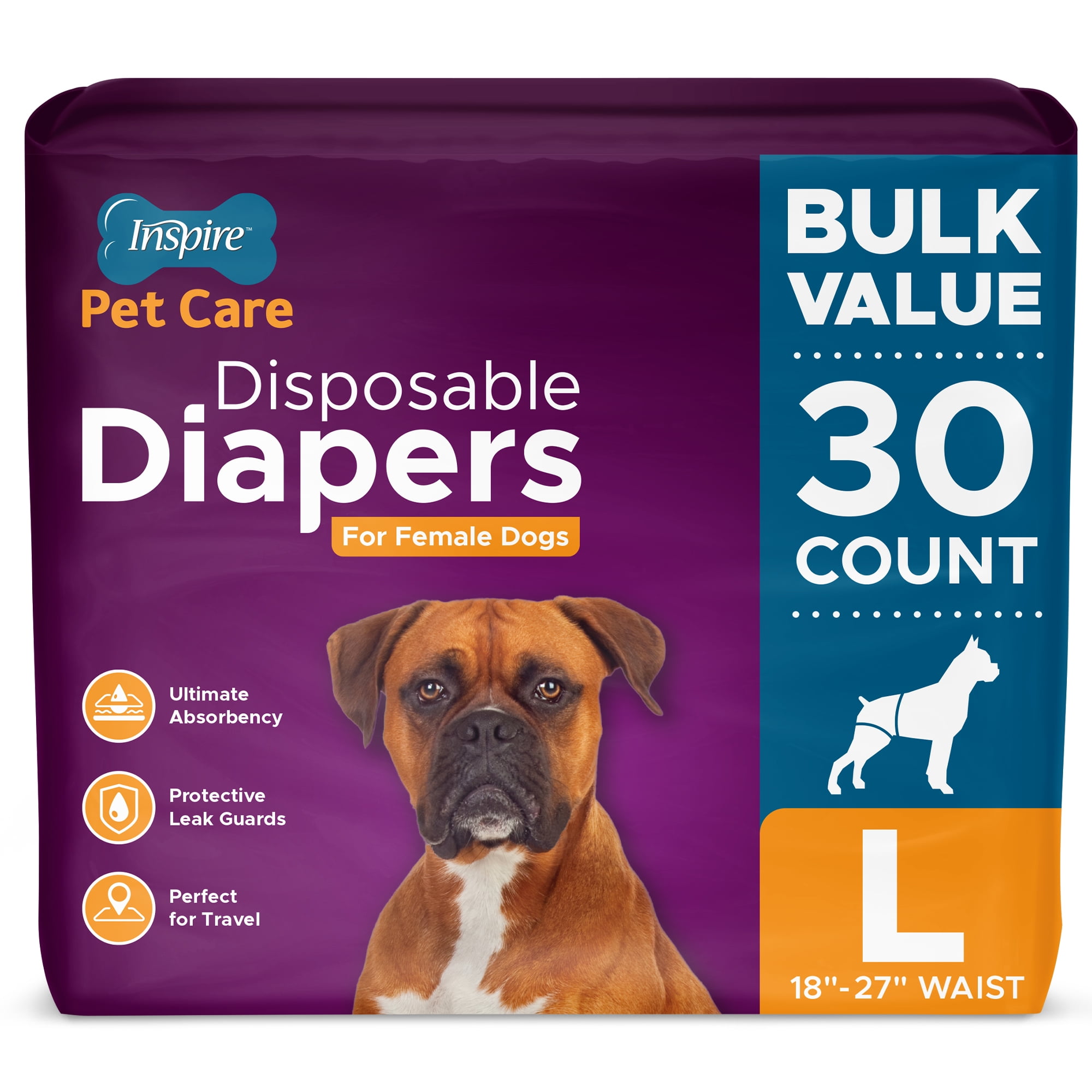 Inspire Pet Care Dog Diapers Female | Bulk Value Doggie Diapers for ...