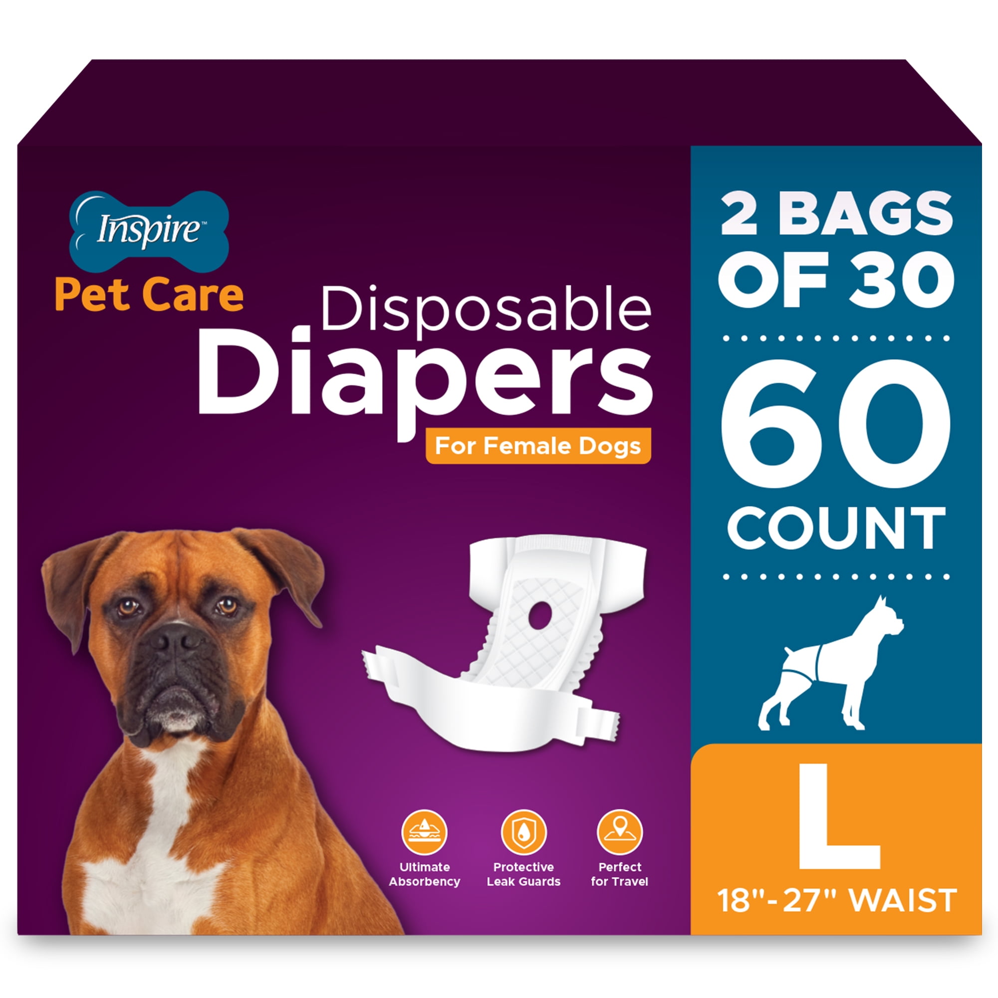 Inspire Pet Care Dog Diapers Female | Bulk Value Doggie Diapers for ...