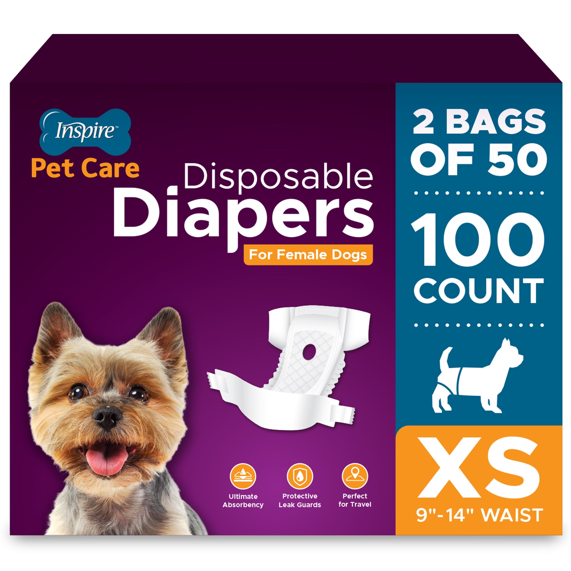 Inspire Pet Care Dog Diapers Female | Bulk Value Doggie Diapers for ...