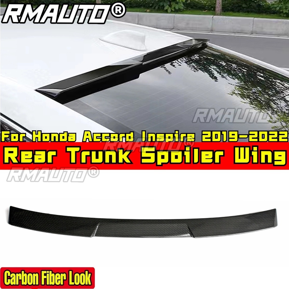 Inspire Roof Spoiler Glossy Black Blade Style Rear Trunk Spoiler Body ...