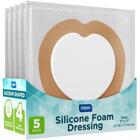 Inspire Sacral Silicone Foam Dressing Large Waterproof Bandages for ...