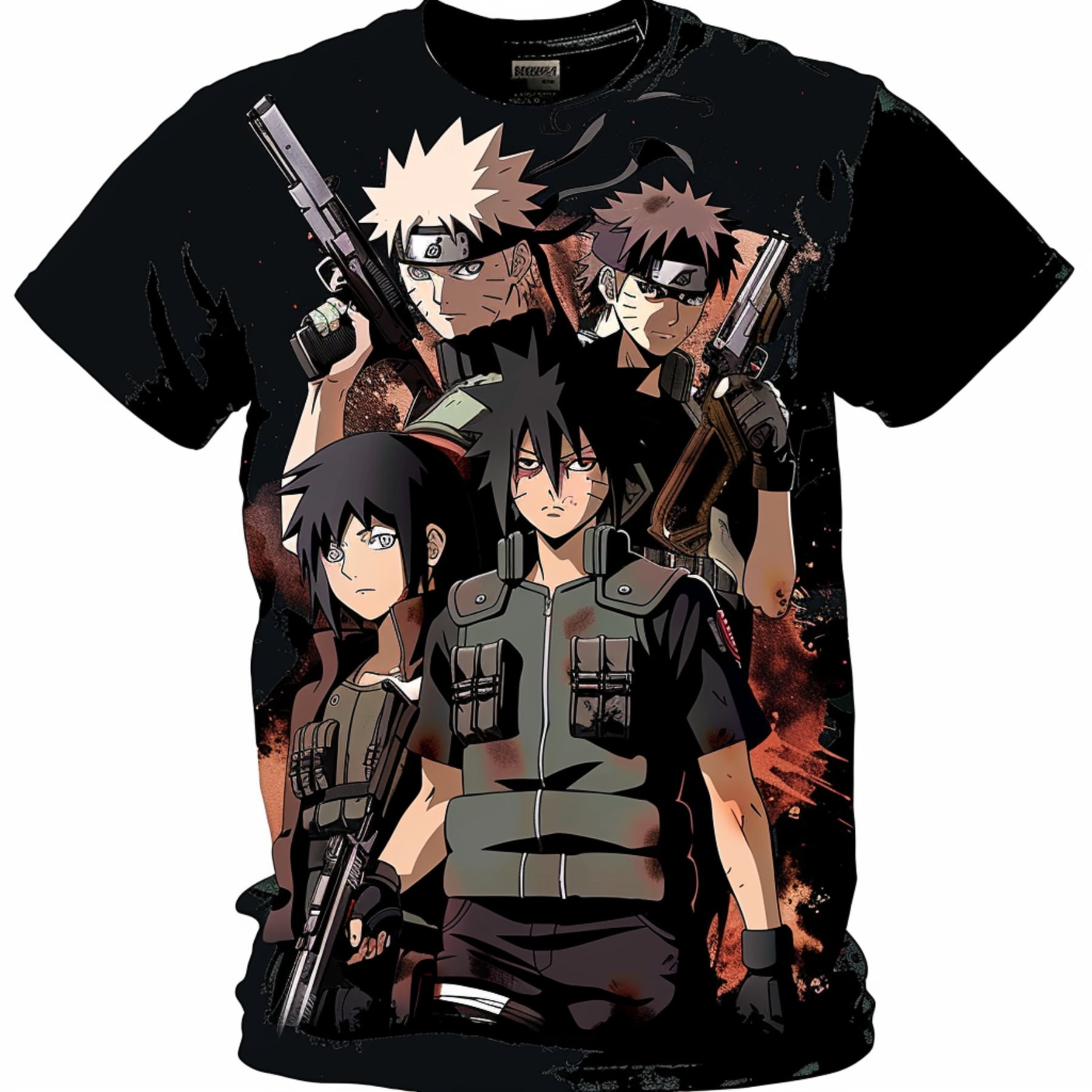 Inspired Anime Characters with Guns Black T Shirt Stylish & Edgy Design ...