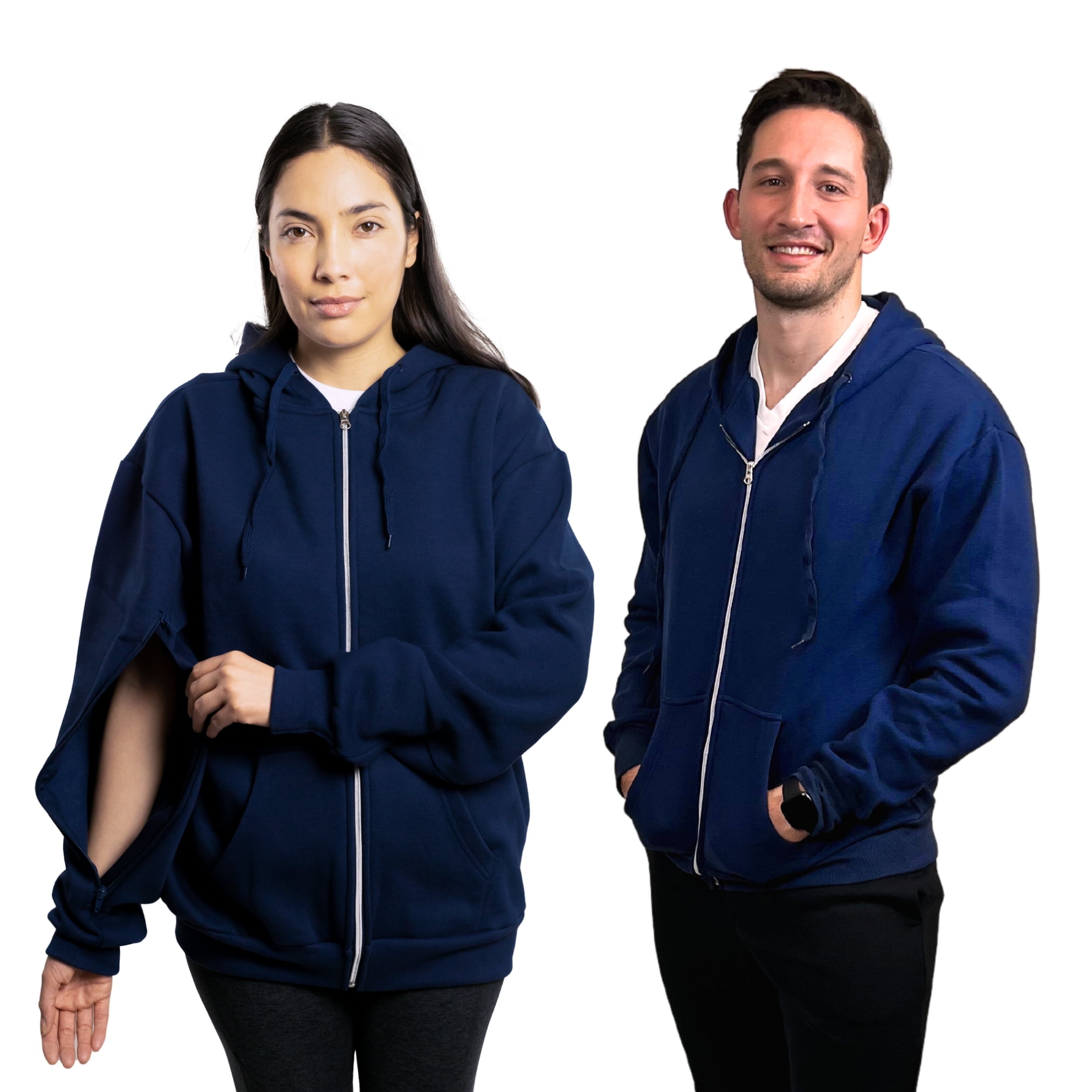 Inspired Comforts Unisex Dialysis Hoodie Sweatshirt with Two Way Zips ...