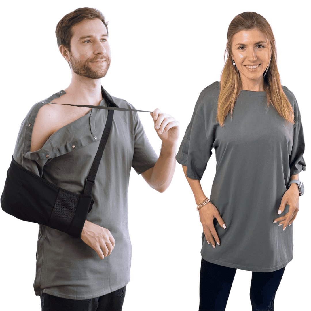 Inspired Comforts Unisex Post Surgery & Rehab Dual Access Crew Neck ...