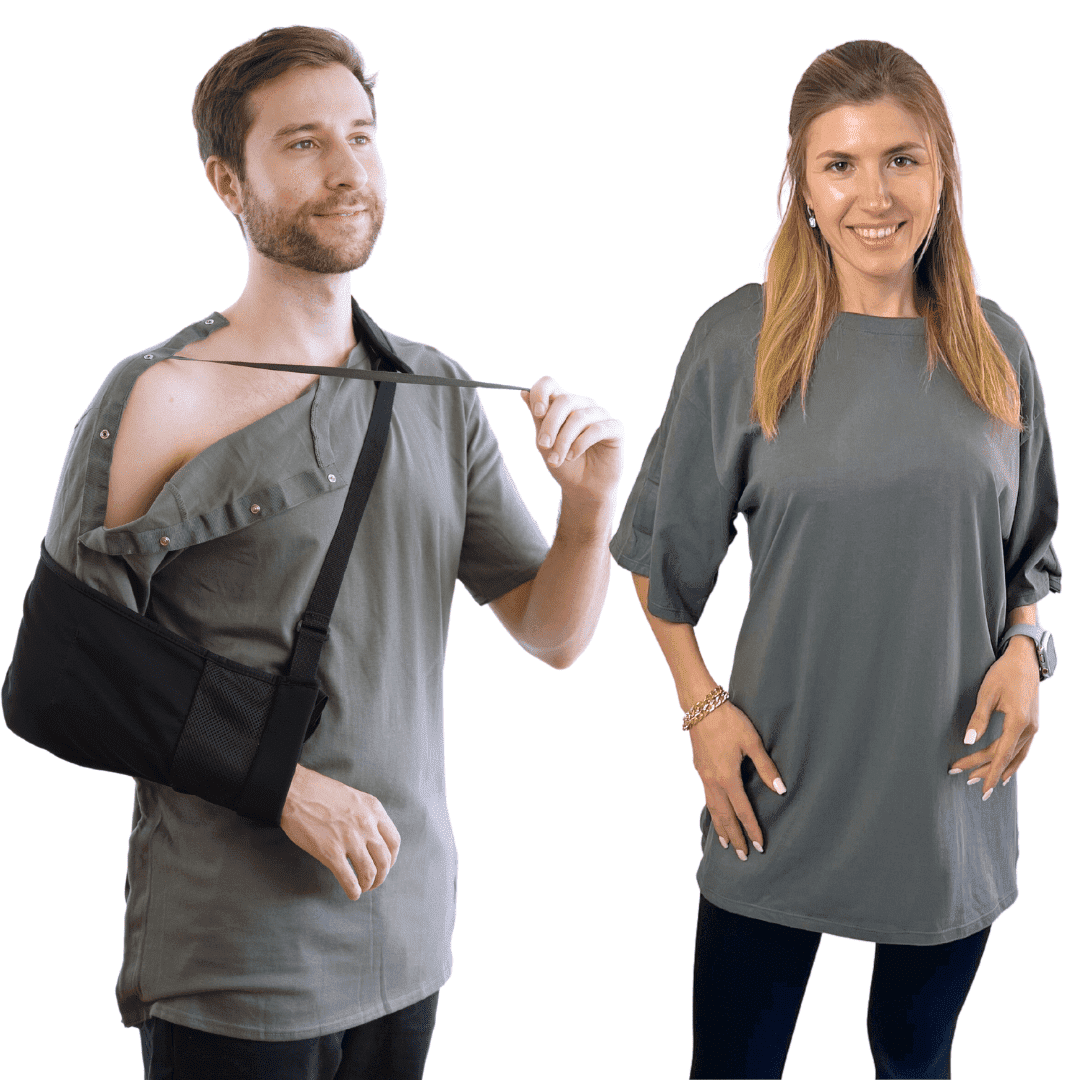 Inspired Comforts Unisex Post Surgery & Rehab Dual Access Crew Neck ...