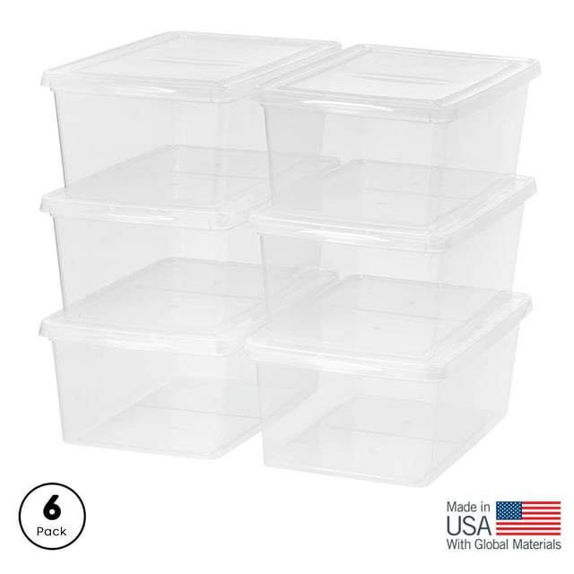 Inspired Essentials 17 Qt. Plastic Storage Bins with Lids, Stackable ...