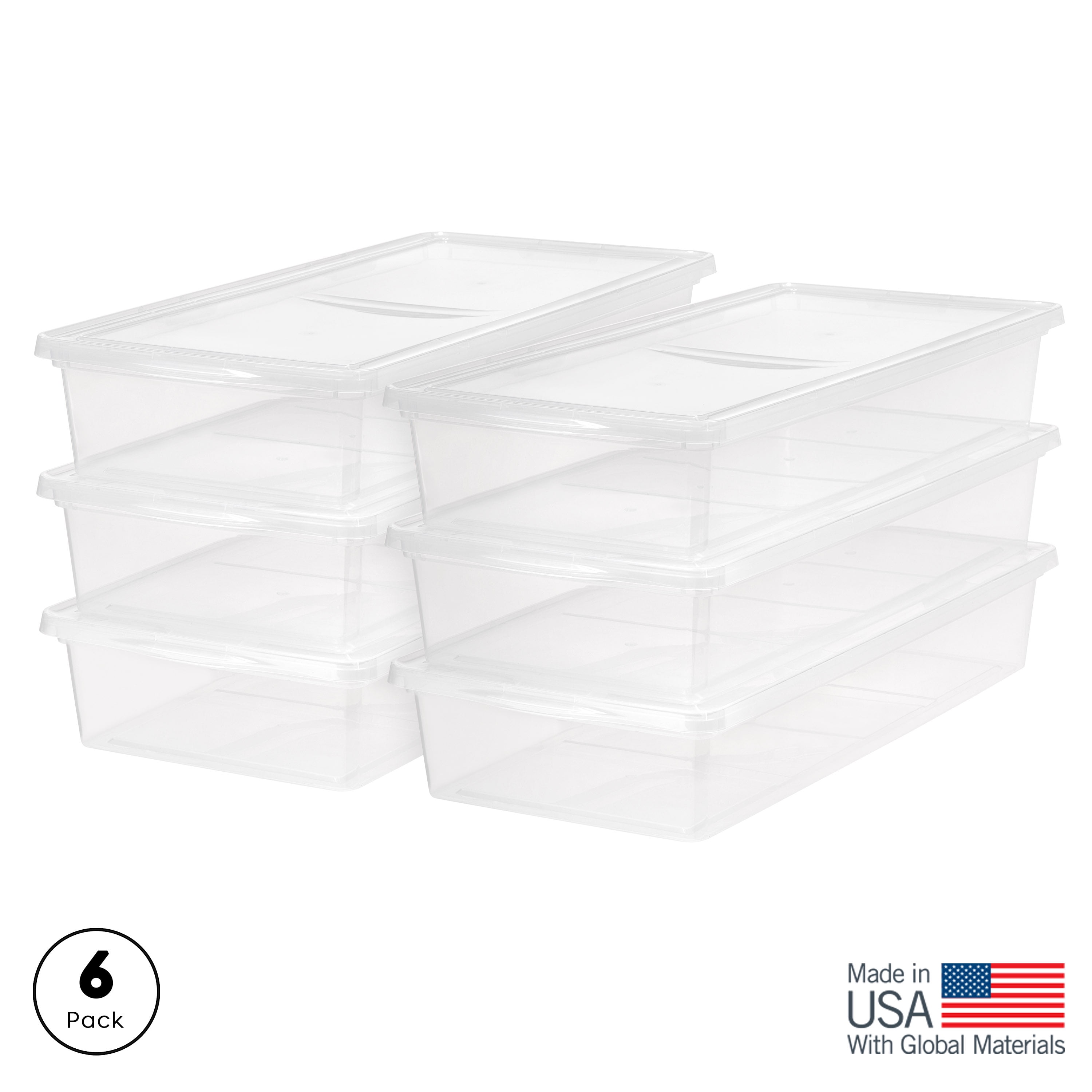 Inspired Essentials 41 Qt Under Bed Plastic Storage Bins with Lids ...