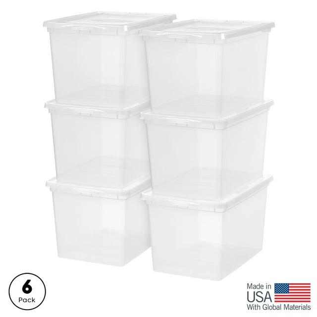 Inspired Essentials 68 Qt. Plastic Storage Bins with Lids, Stackable ...
