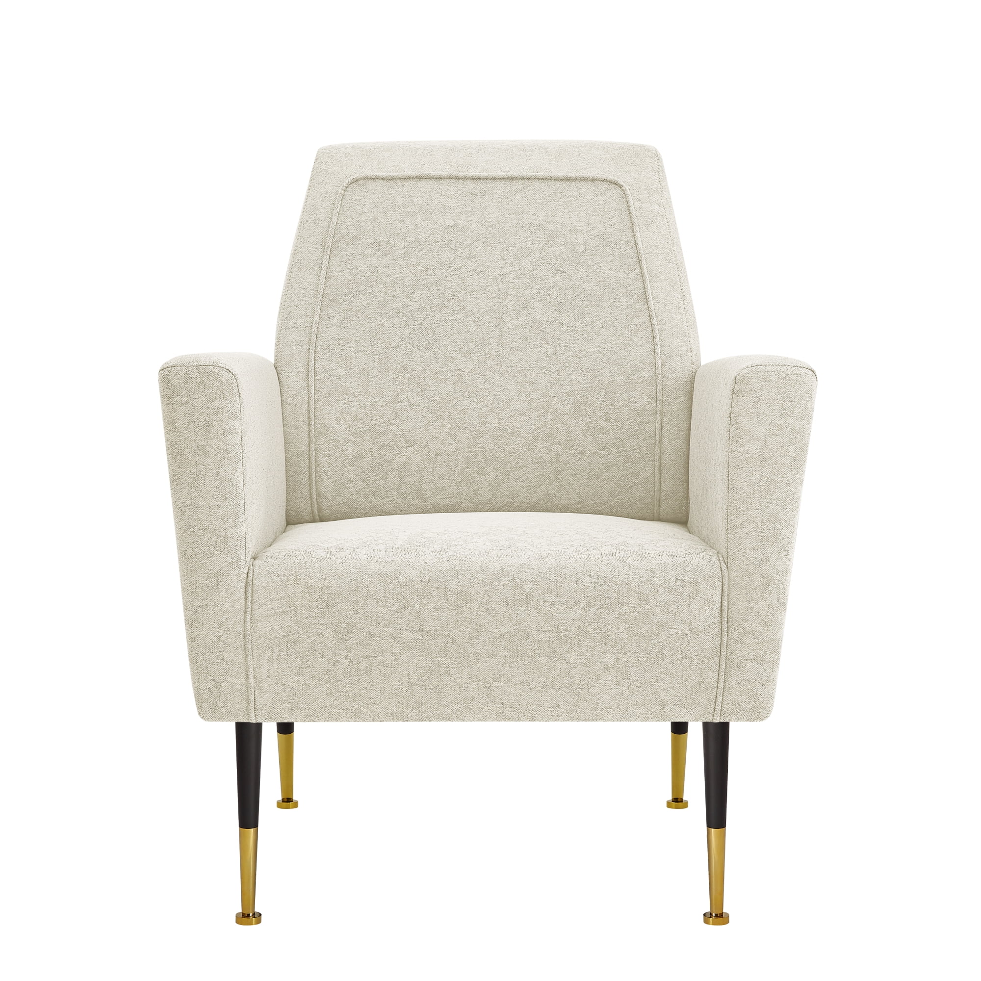 Inspired Home Kadin Linen Accent Chair with Square Arms, Beige ...