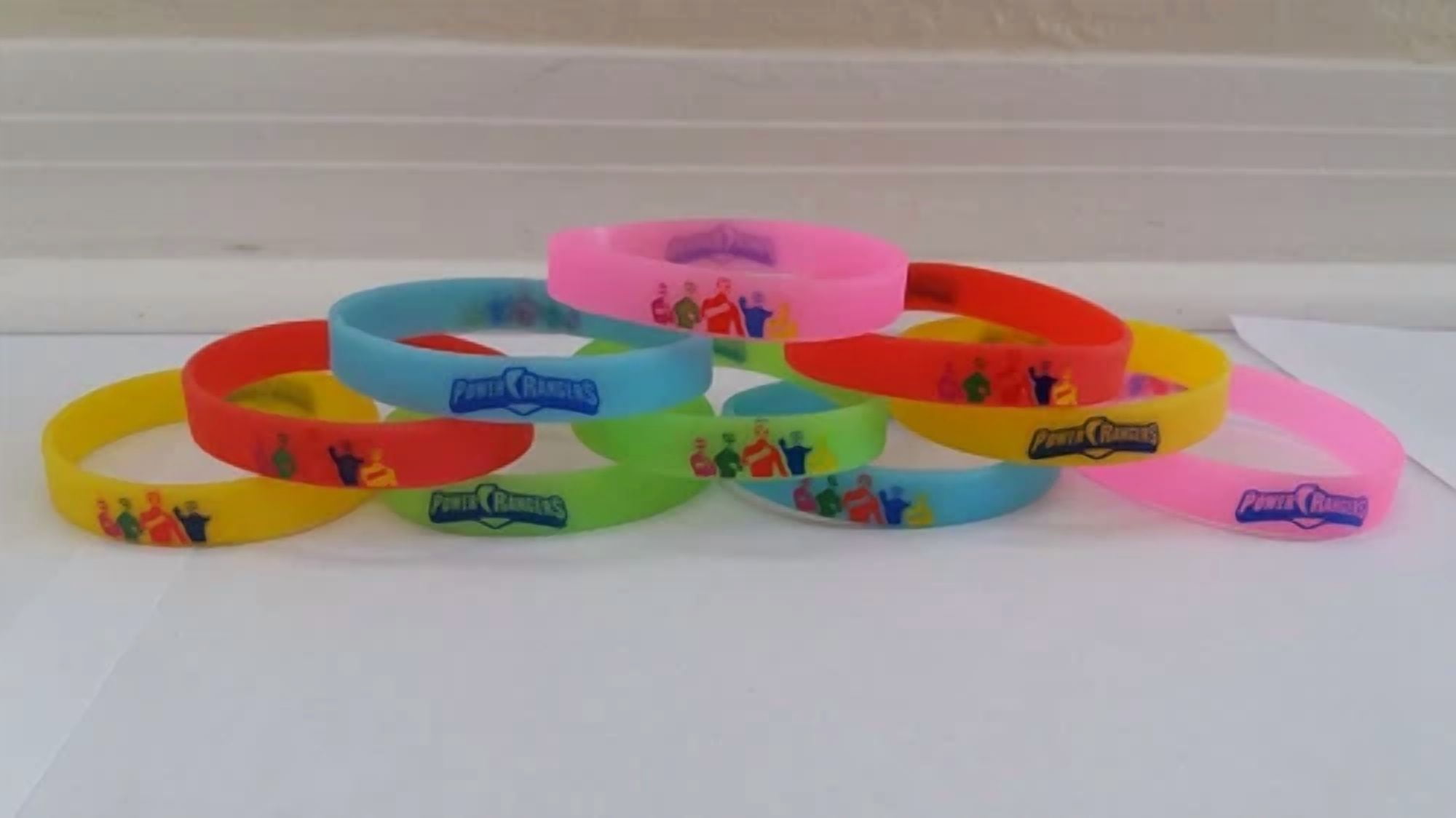 Inspired Power Ranger Glow In The Dark Bracelets, Kids Birthday Party ...