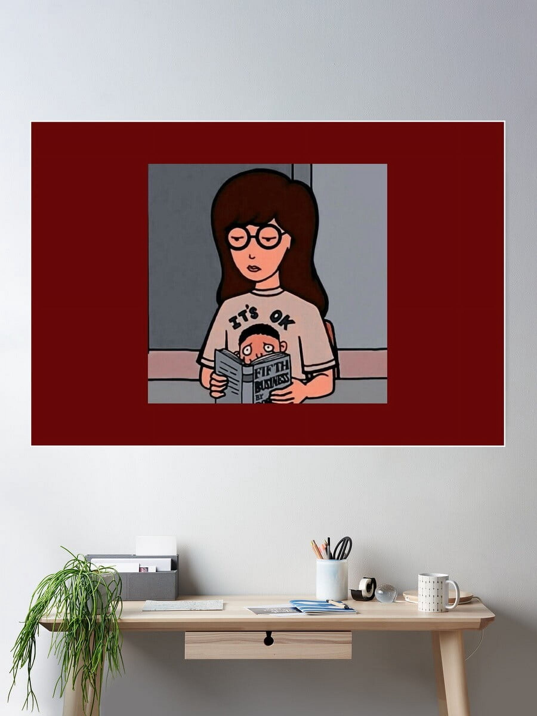 Inspired Retro Grunge Bookworm Cartoon Poster Wall Art Modern Wall ...