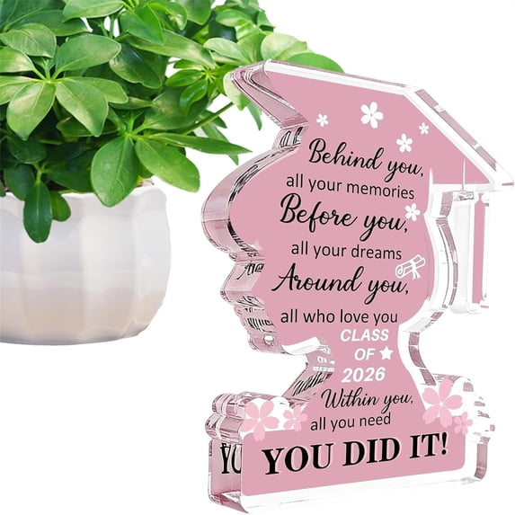 Inspiring Acrylic Graduation Table Sign Female Statue, Meaningful Quote ...