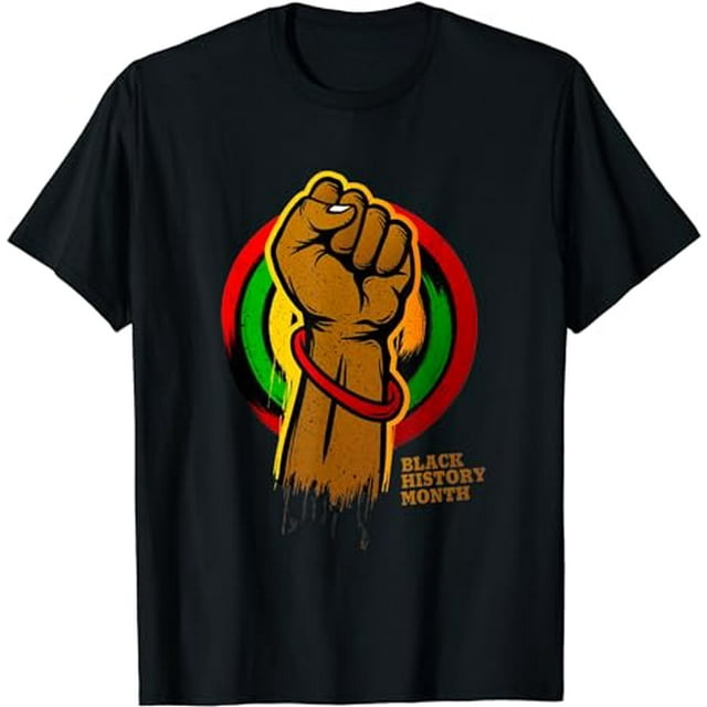 Inspiring Black Leaders Power Fist Hand Black History Month T-Shirt ...