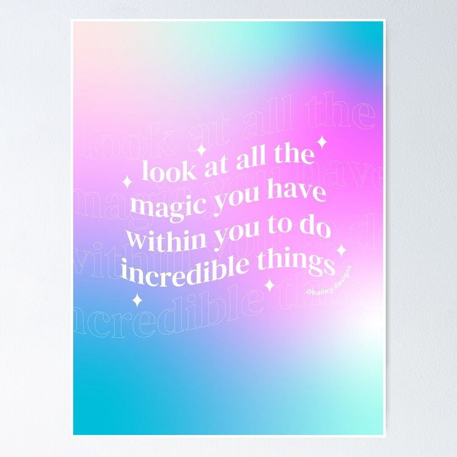 Inspiring Colorful Gradient Motivational Quote UNFRAMED Poster, 18x24 ...