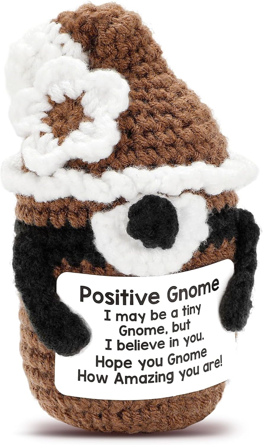 Inspiring Crochet Animals Handmade Positive Gnome, Emotional Support ...