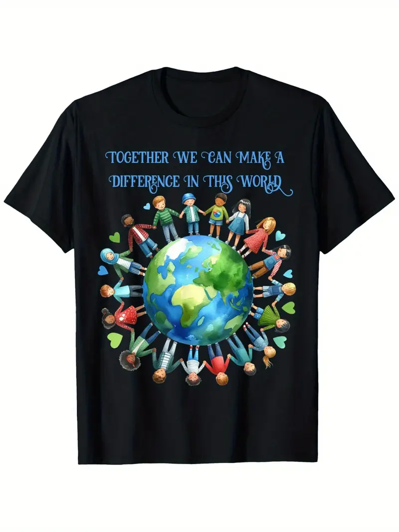 Inspiring Earth Day Together Let'S Make A Difference Planet T-Shirt ...