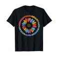 Inspiring Multi-Color Sunflower Word Art T-Shirt Promoting Peace, Love ...