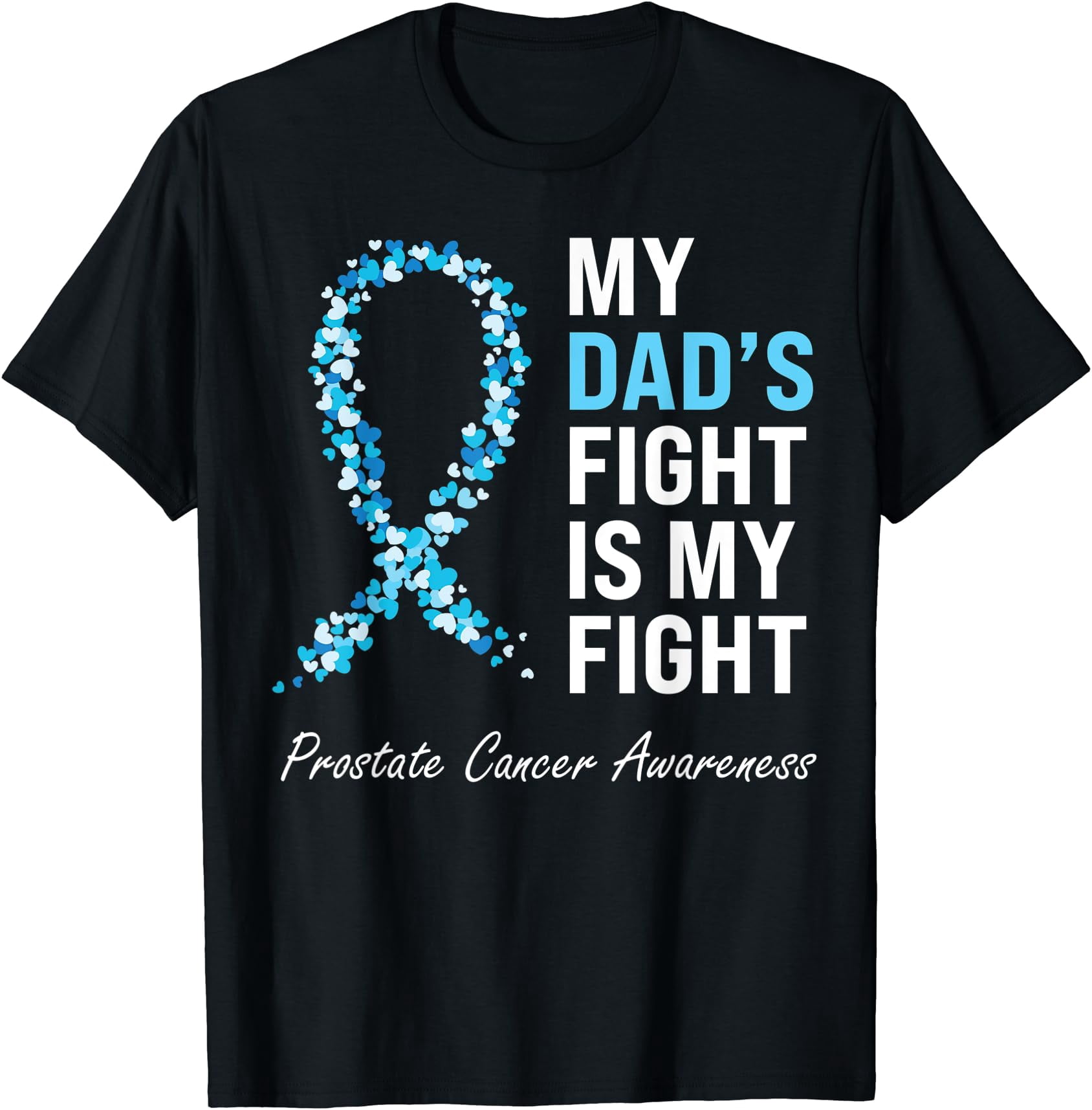 Inspiring Prostate Cancer Awareness Light Blue Ribbon Dad Survivor T ...