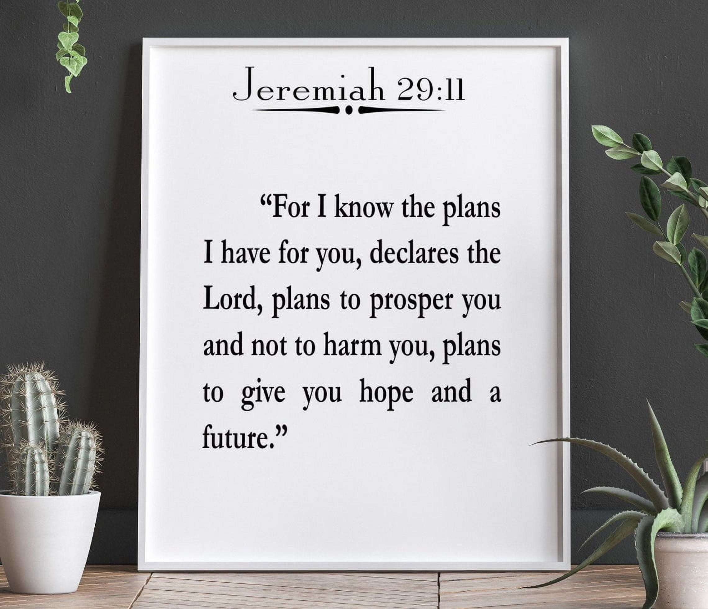 Inspiring Scripture Quote Jeremiah 29:11 Bible Wall Art Bible Quote ...