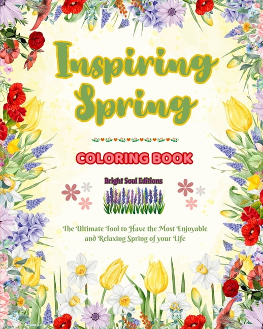 Inspiring Spring Coloring Book Stunning Springtime Elements Intertwined ...